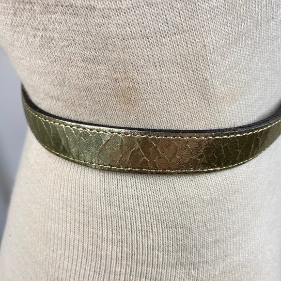 Vintage | Accessories | Vintage 9s Textured Gold Metallic Belt Full ...